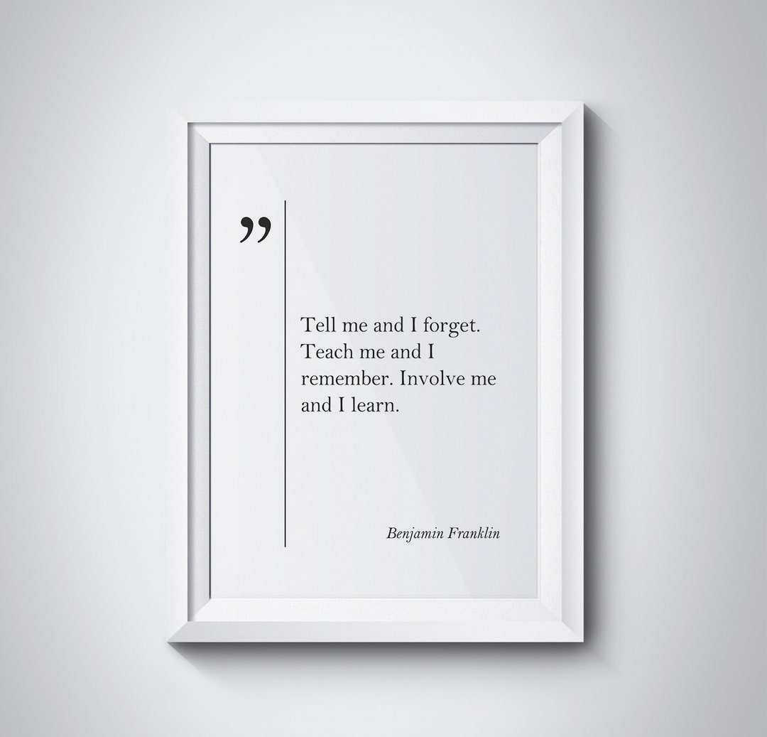 Benjamin Franklin Quote Education Poster Benjamin Franklin - Etsy