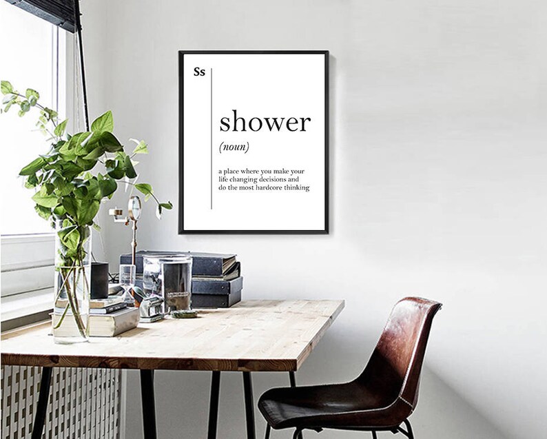Shower Definition Bathroom Print Bathroom Wall Art Funny Bathroom Print ...