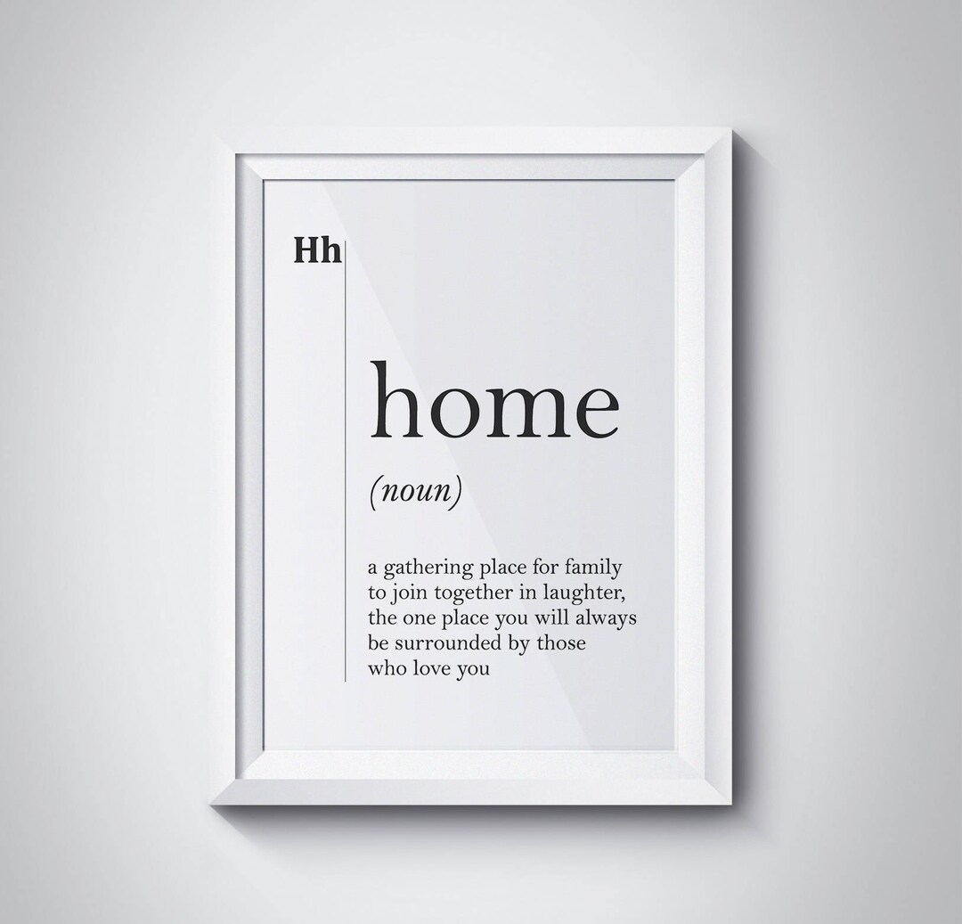 Home Definition Print Family Quote Gift Minimalist Home Decor ...