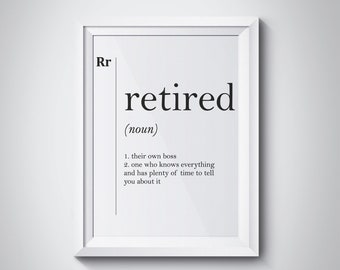 TRANSPARENT Retired Definition Gift for Leaving Work Friend ...