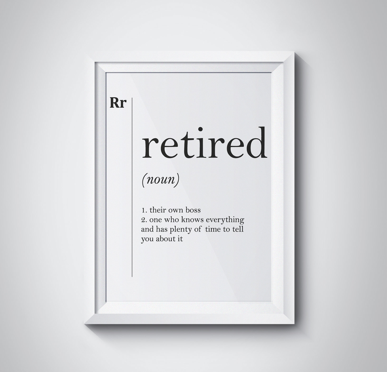Retired Definition Gift for Leaving Work Friend Grandparents Home Decor ...