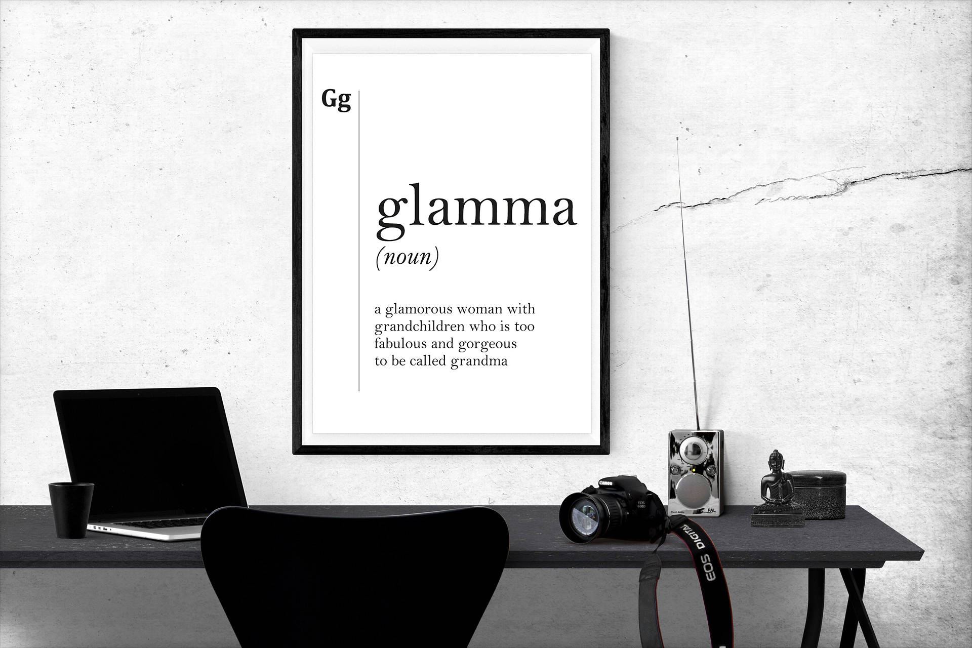 Glamma Funny Definition Print Grandmother Grandma Gift Home Decor ...
