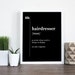 Hairdresser Definition Poster Hairdressing Salon Decor Stylist Gift ...