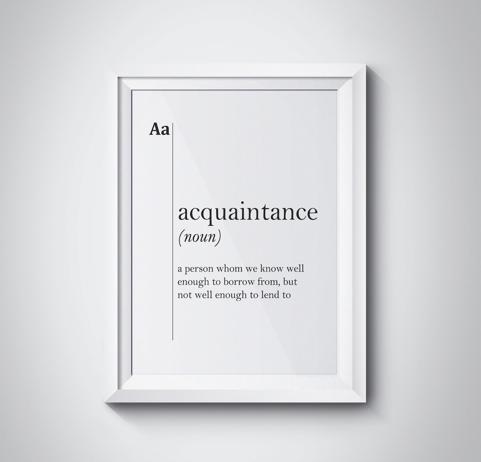 Acquaintance Funny Definition Print Friend Gift Dorm Wall Art - Etsy