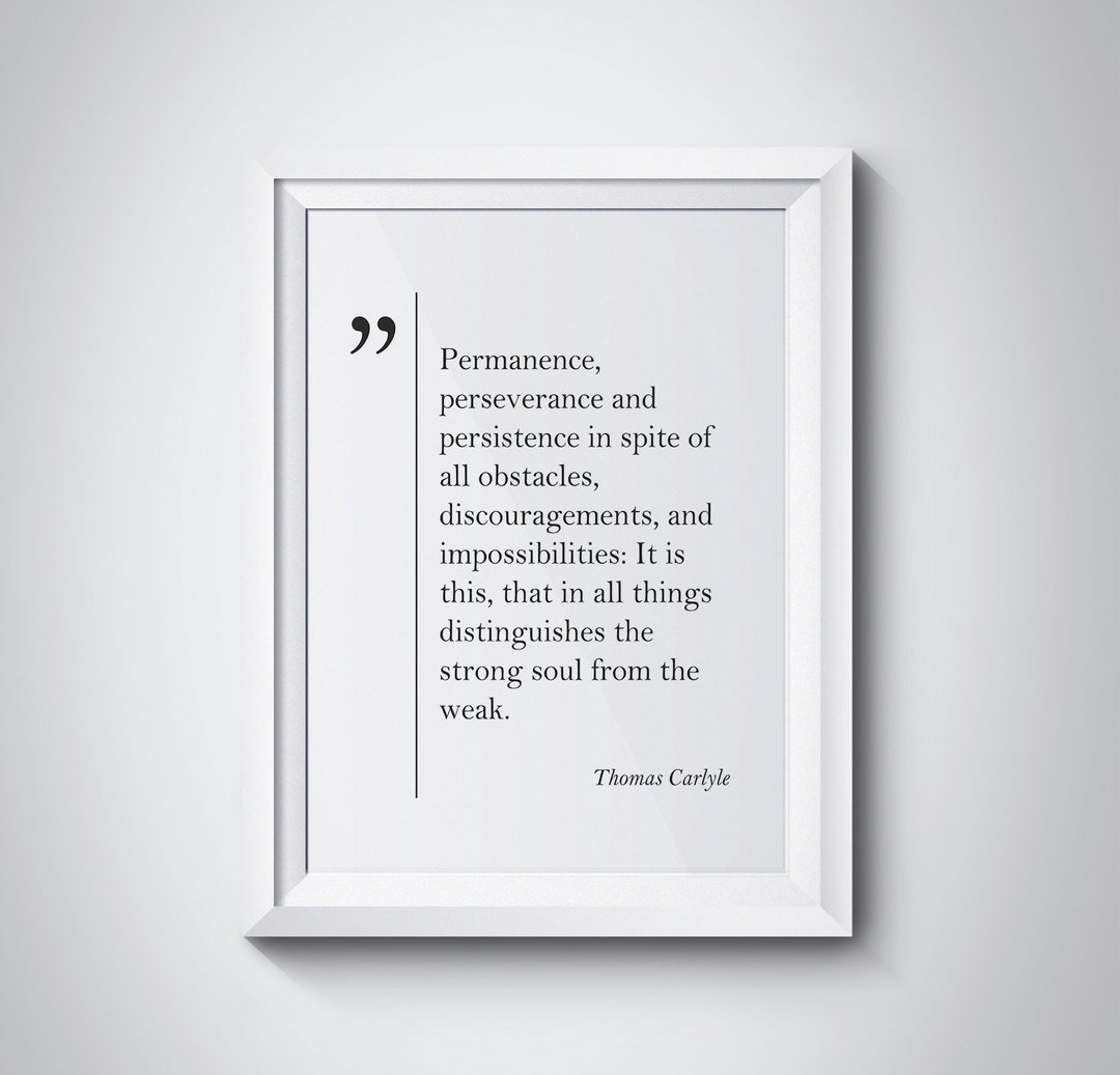 Thomas Carlyle Quote Thomas Carlyle Wall Art Motivational Quotes Thomas ...