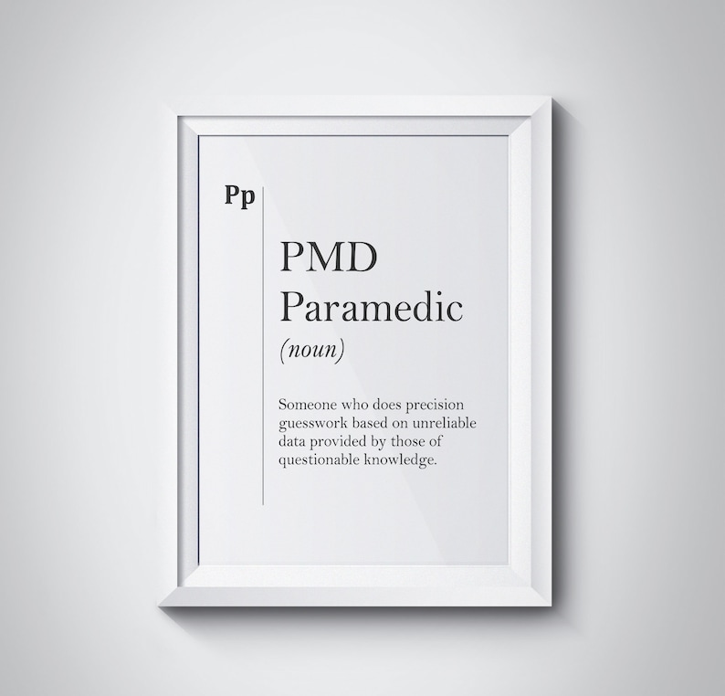 Paramedic Definition Print PMD Gift Paramedic Office Decor - Etsy Canada