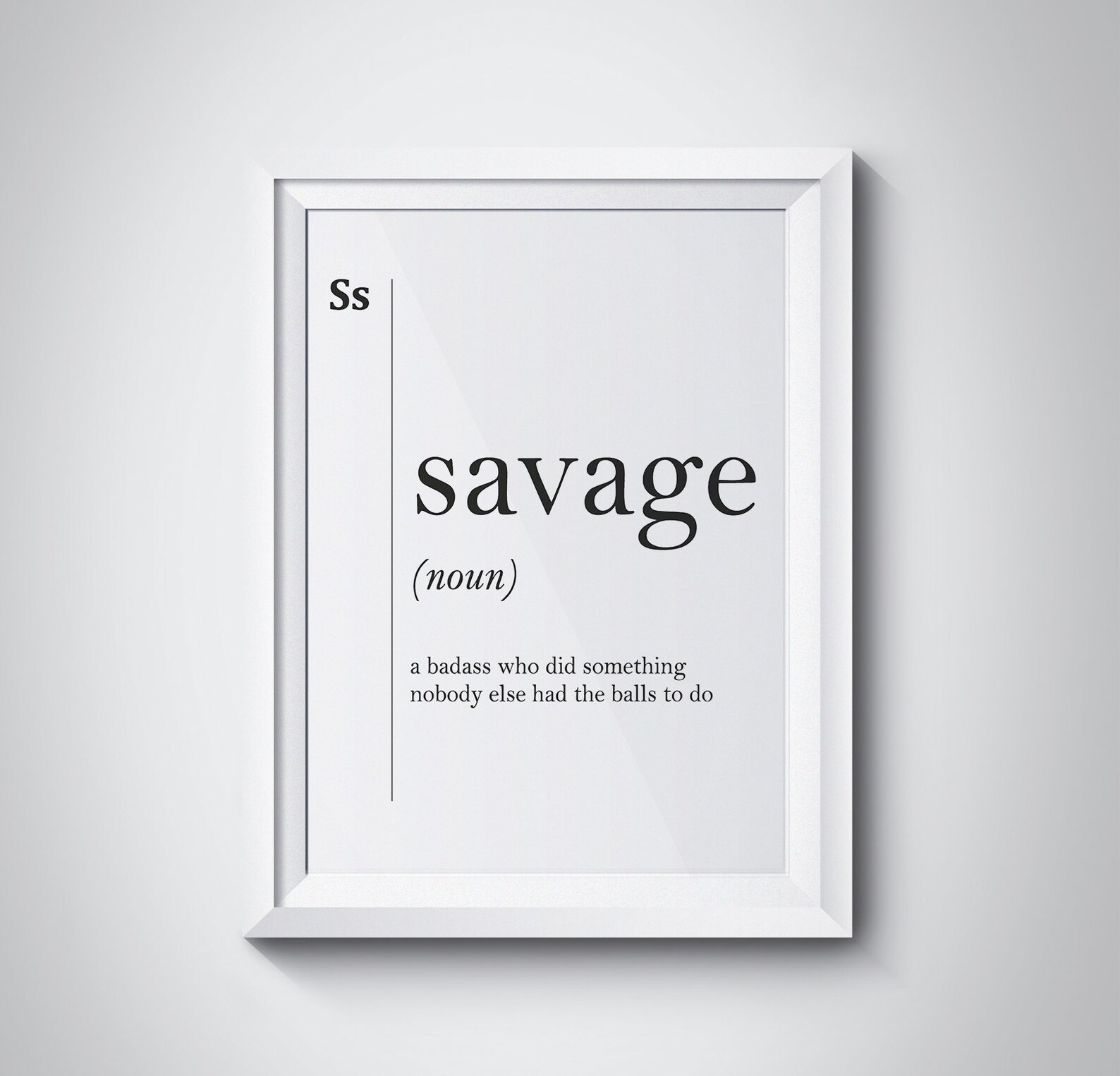 Savage Definition Print Dorm Wall Decor Office Decor Funny Poster ...