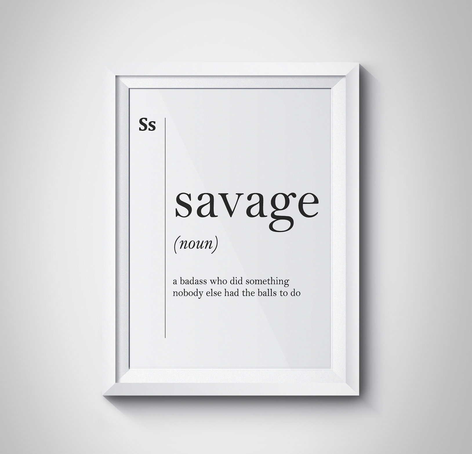 Savage Definition Print Dorm Wall Decor Office Decor Funny Poster ...