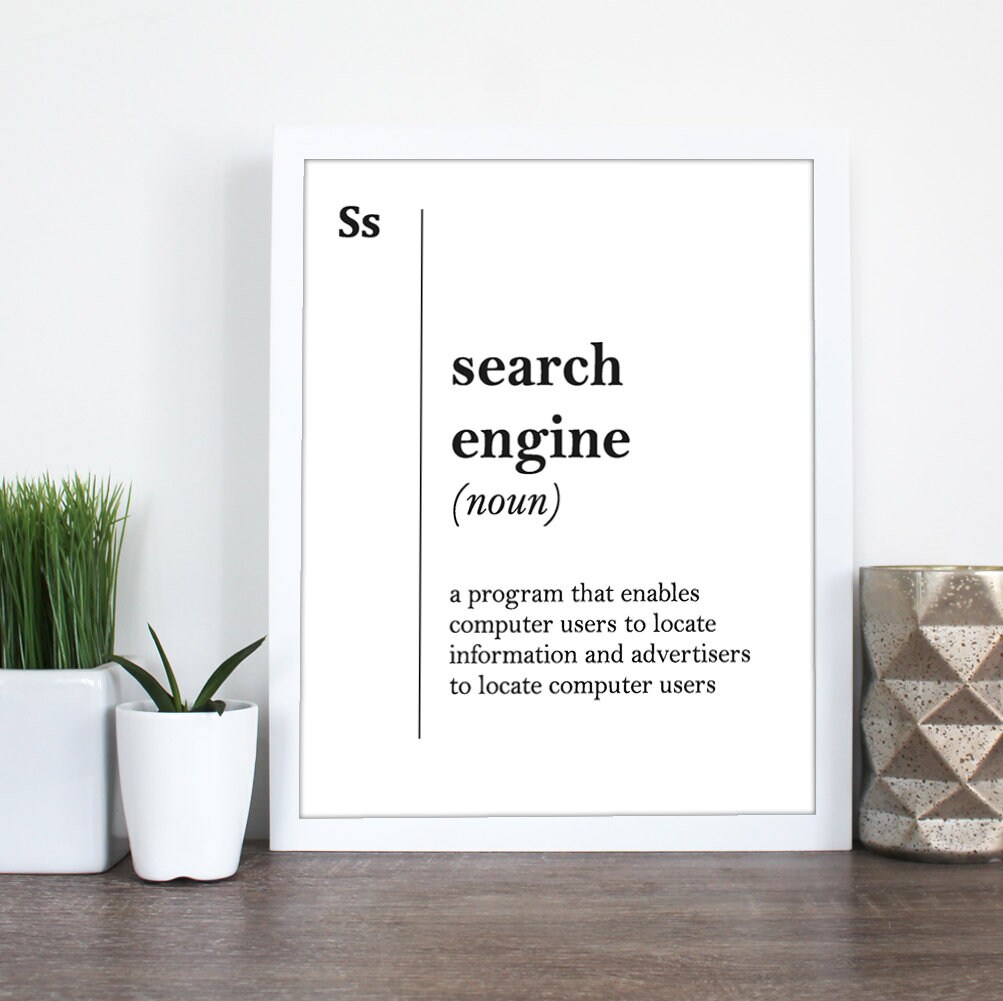 Search Engine Funny Print Word Definition Art Office Wall Art - Etsy