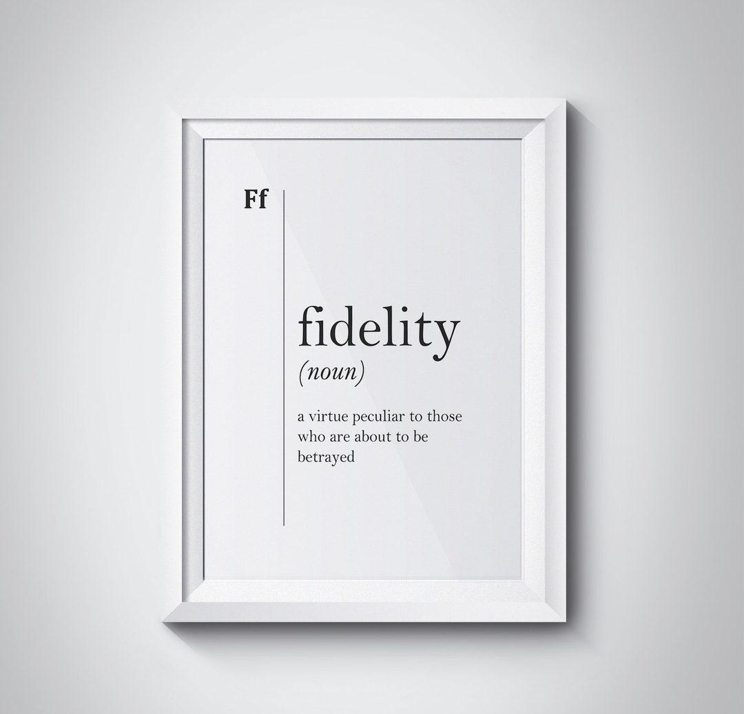 Fidelity Definition Print Policeman Gift Lawyer Gift Office Decor ...