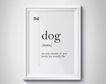 TRANSPARENT Dog Funny Definition Print Dog Owner Gift Dog Lover Gift ...