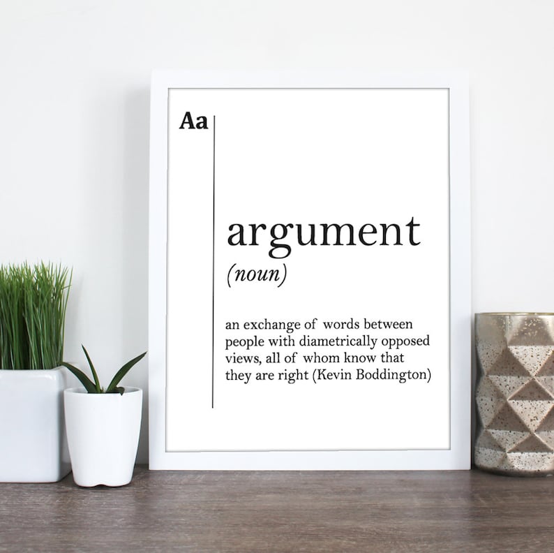 Argument Definition Print Argument Poster Office Wall Art Lawyer Office ...