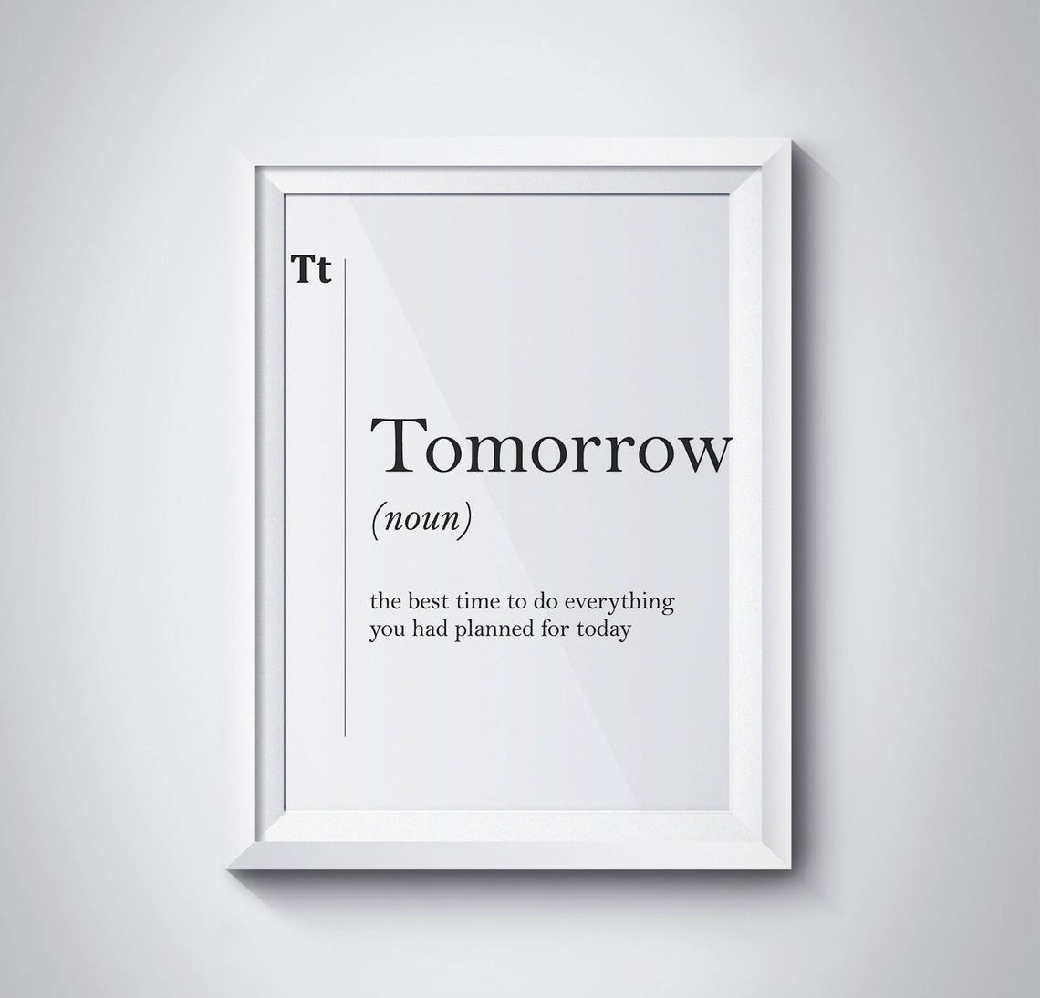 Tomorrow Funny Definition Poster College Dorm Decor Print Minimalist ...