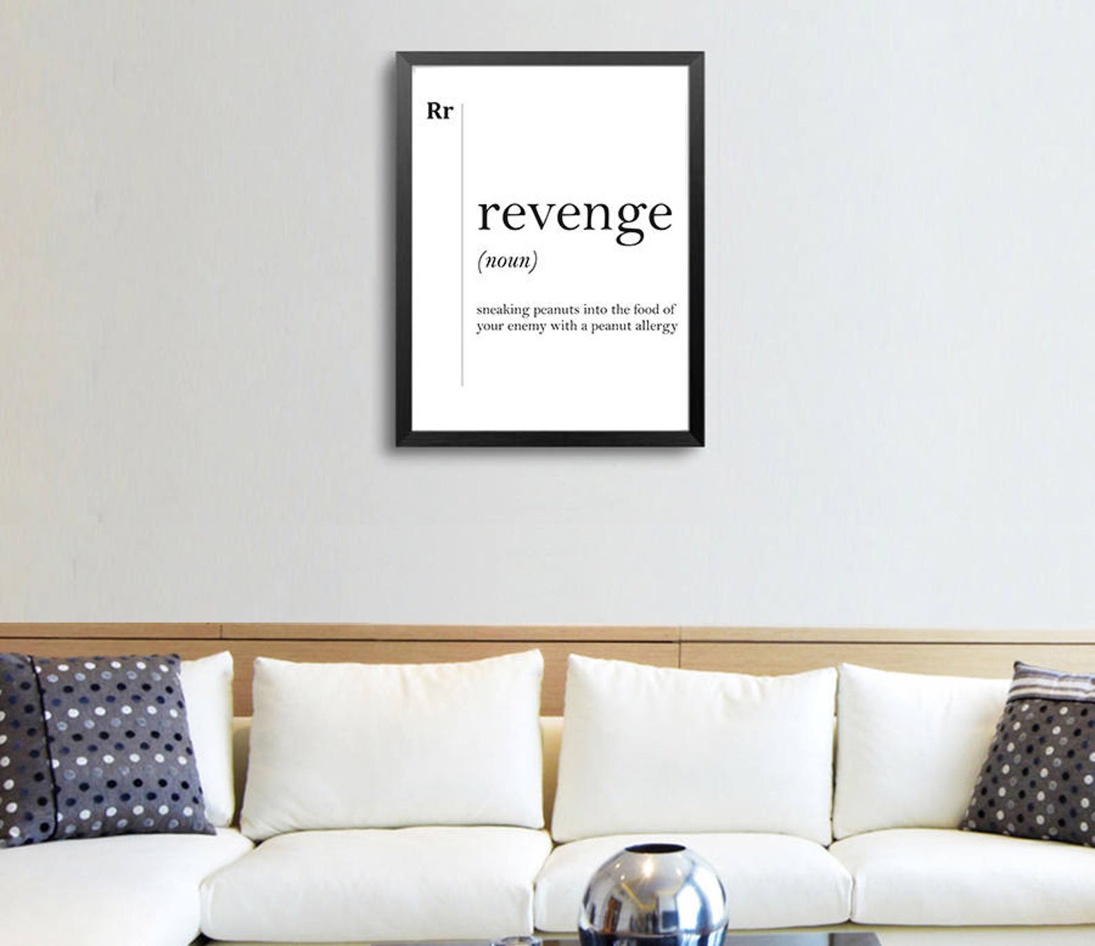 Revenge Definition Dorm Art Print Funny Revenge Print Black and White ...