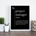 Project Manager Definition Print Gift for Coworker Boss Gift Funny ...