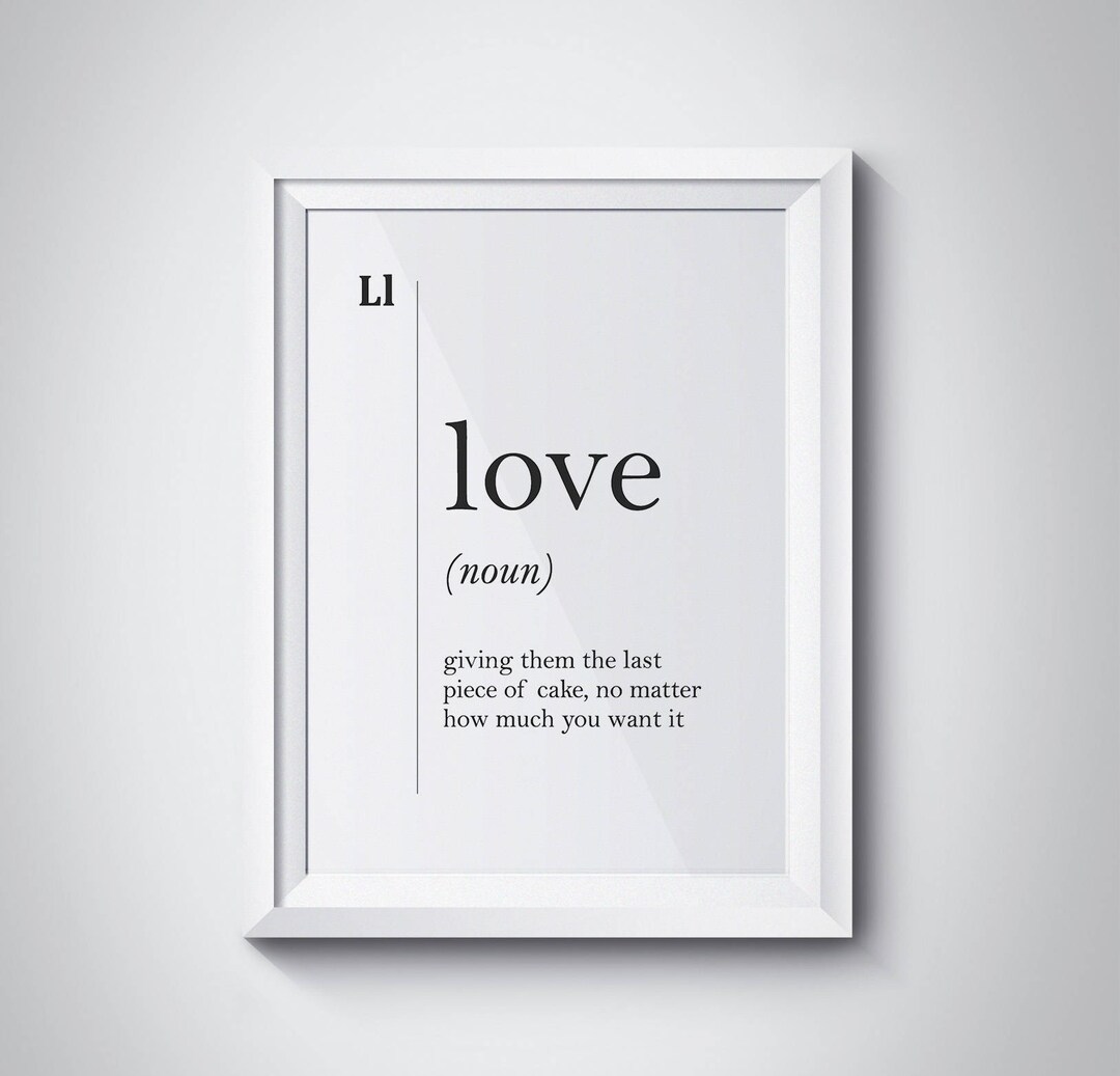 Love Definition Poster Mother Children Family Gift Living Room Decor ...
