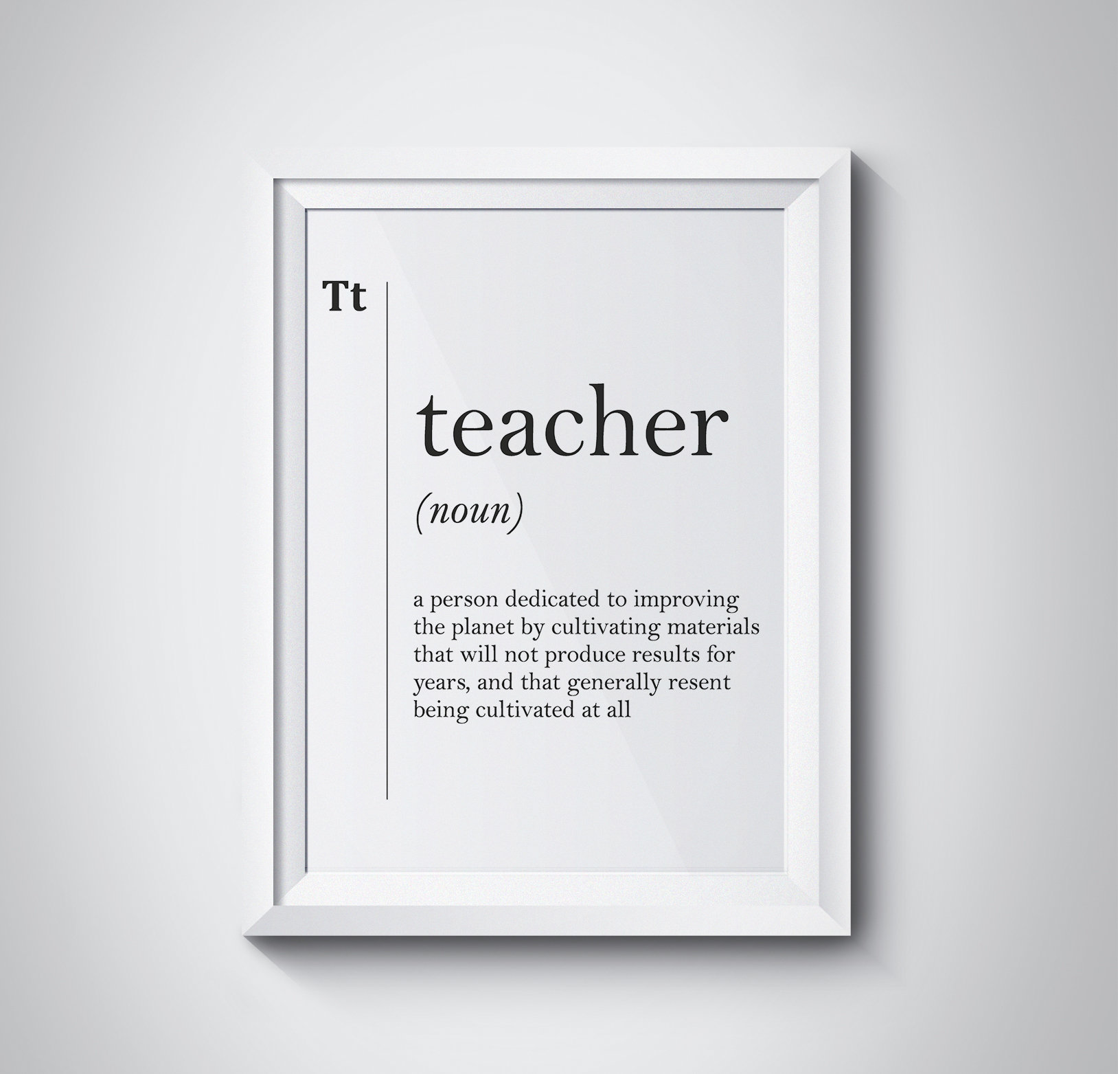 Teacher Funny Definition Poster Gift for College Coworker School ...