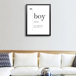Boy Funny Definition Print Boys Room Decor Nursery Decor Family Wall ...