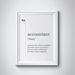 Accountant Definition, Accountant Gift, Office Decor, Coworker Gift ...