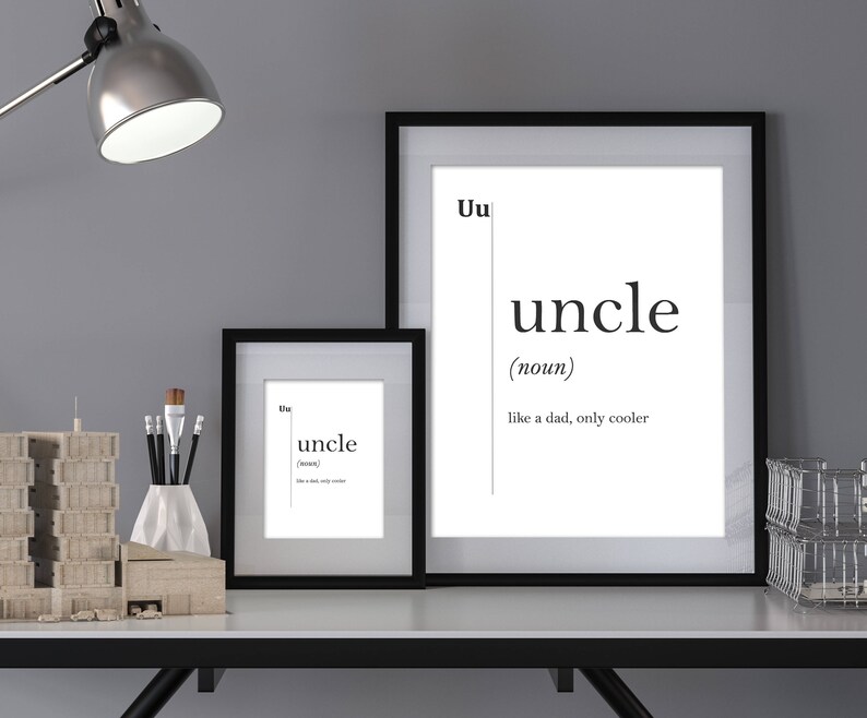 Uncle Definition Print Best Uncle Ever Gift New Uncle Family Gifts ...