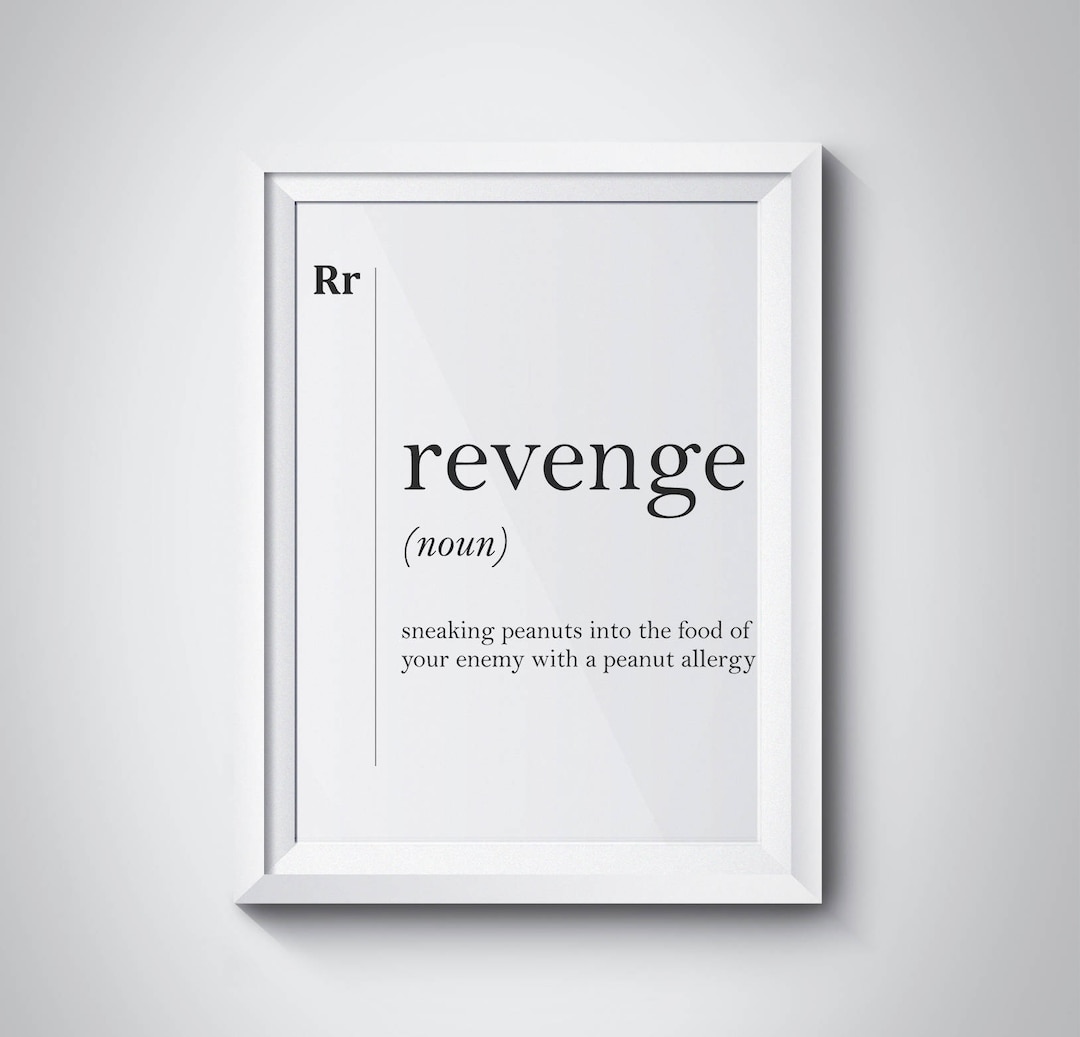 Revenge Definition Dorm Art Print Funny Revenge Print Black and White ...