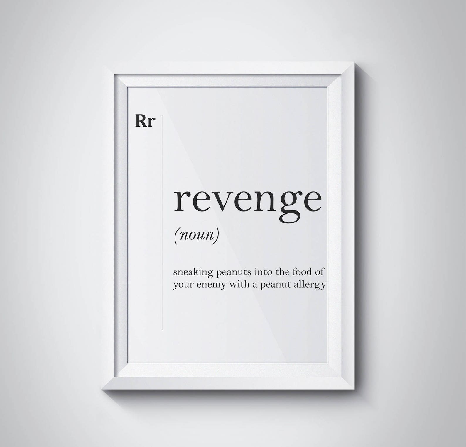 Revenge Definition Dorm Art Print Funny Revenge Print Black and White ...