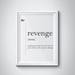 Revenge Definition Dorm Art Print Funny Revenge Print Black and White ...