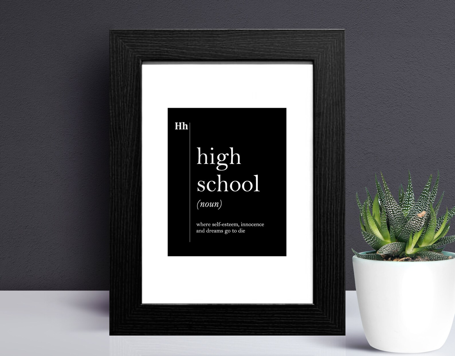 High School Funny Definition Print College Dorm Decor Teacher - Etsy