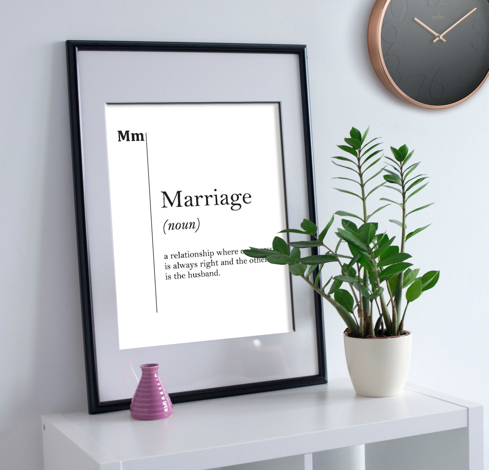 Marriage Definition Print Funny Bride Gift Wedding Wall Art Marriage ...