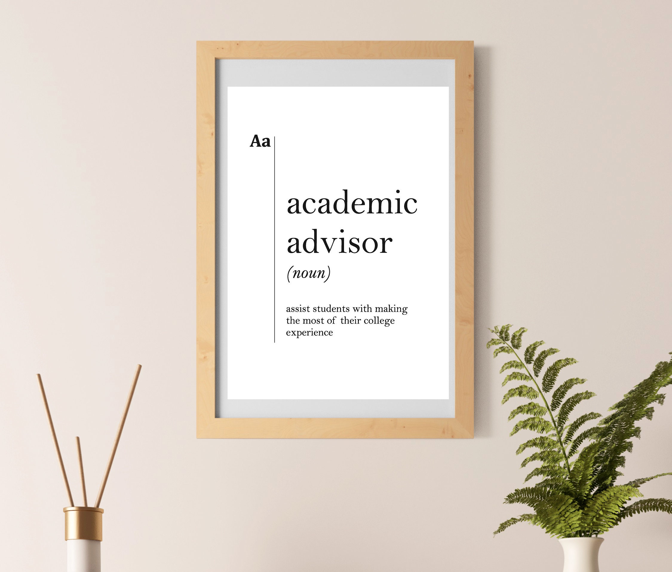 Academic Advisor Definition Print College Coworker Gift New Job Gift ...