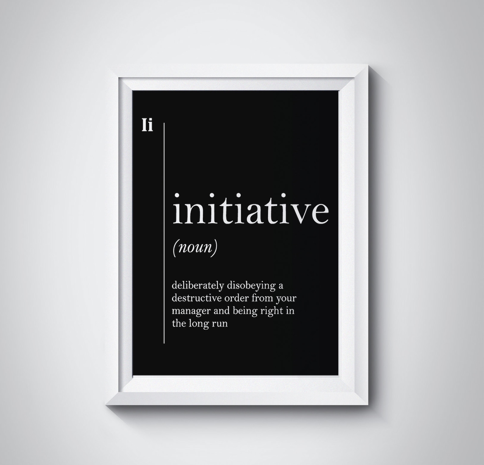 Initiative Definition Office Wall Decor Office Wall Art Boss Gift ...