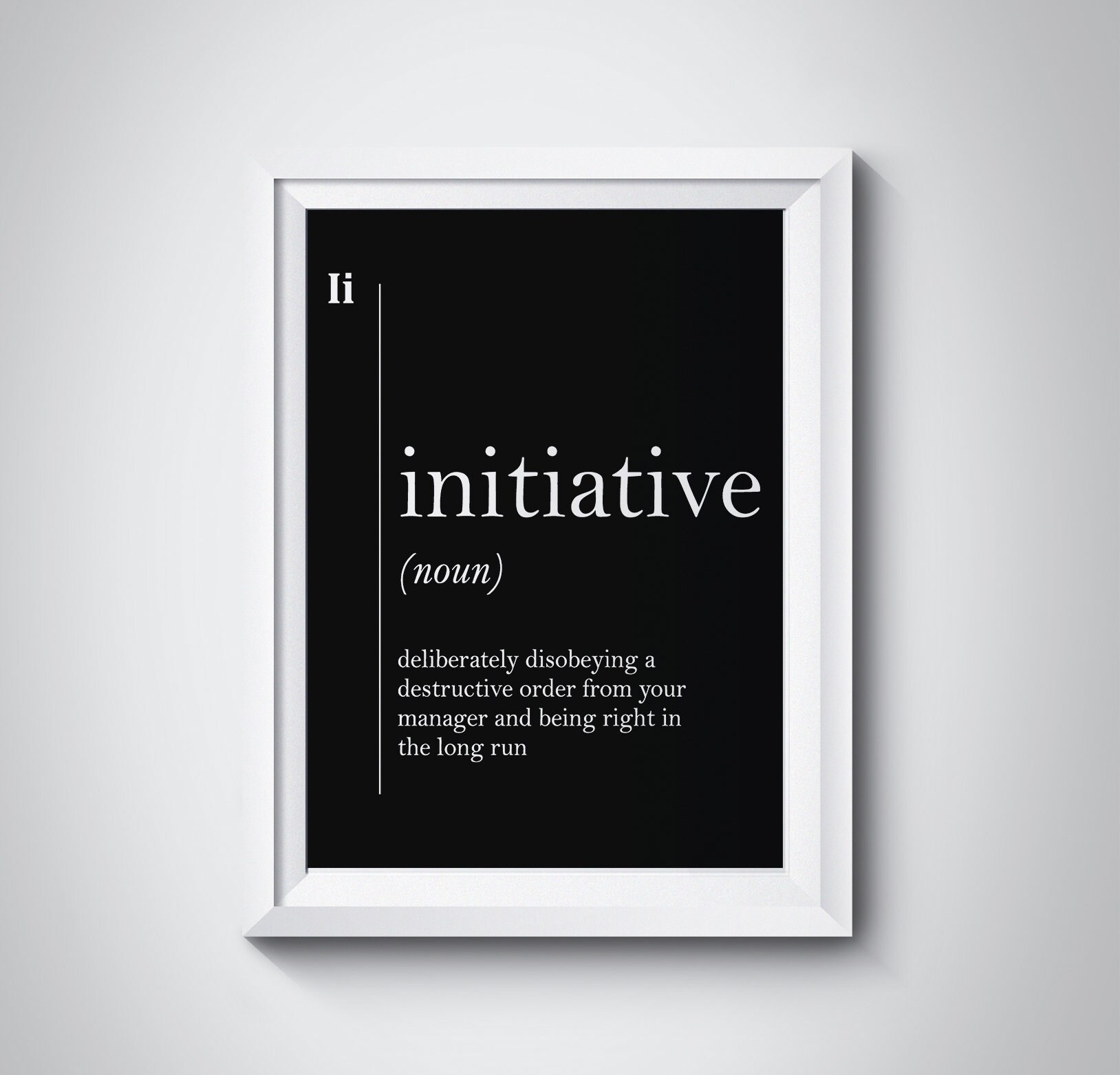 Initiative Definition Office Wall Decor Office Wall Art Boss Gift ...