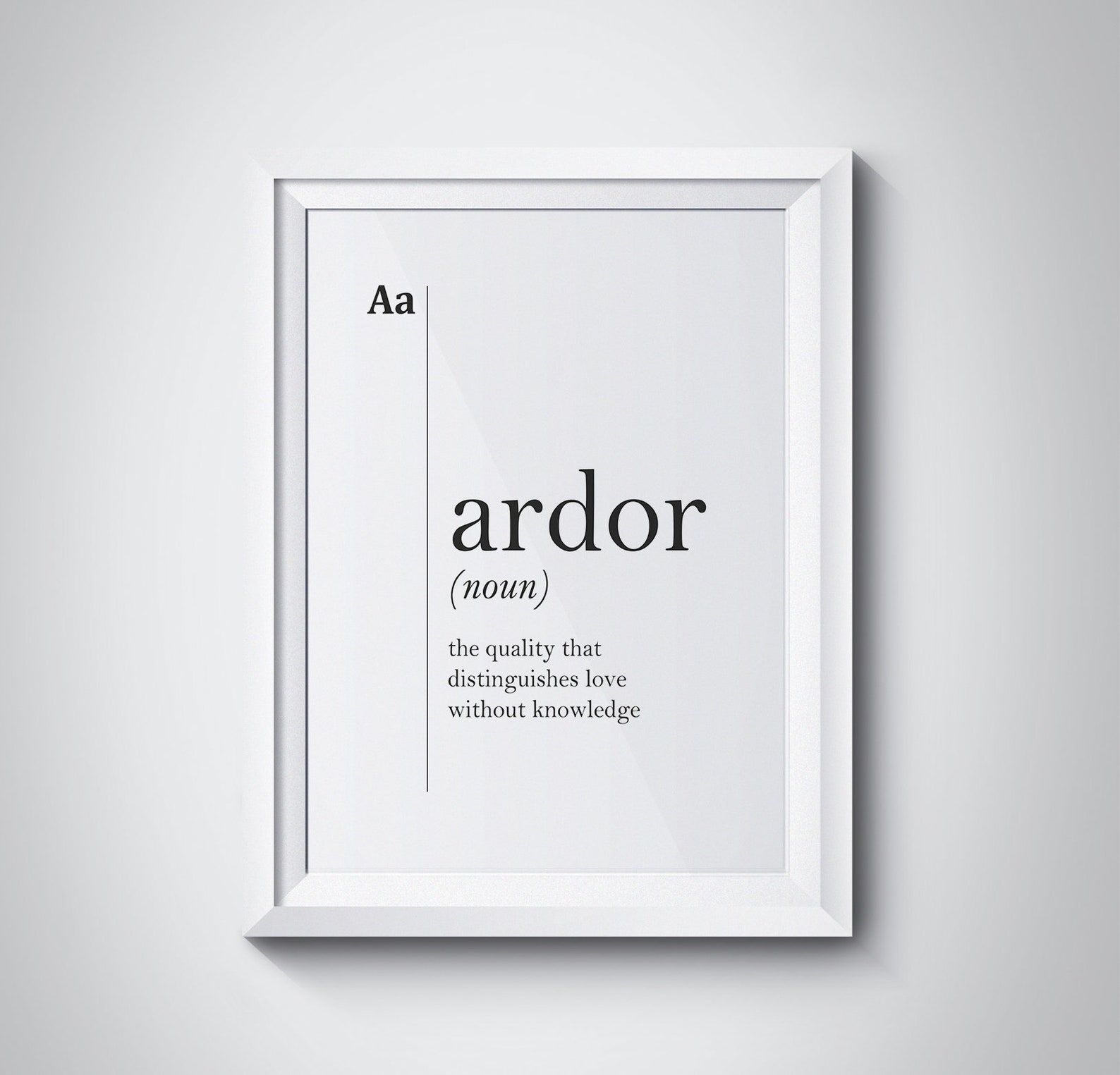 Ardor Definition Poster Romantic Wall Art Love Gift Boyfriend - Etsy UK