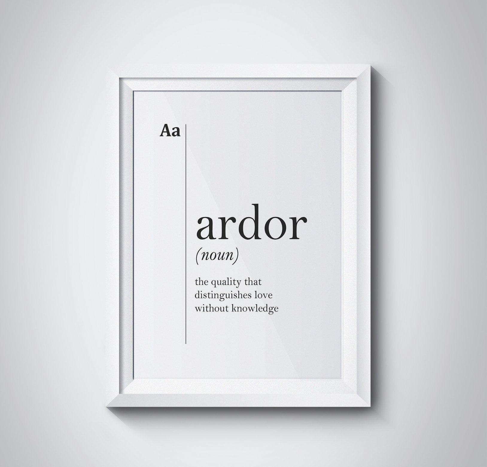 Ardor Definition Poster Romantic Wall Art Love Gift Boyfriend - Etsy UK