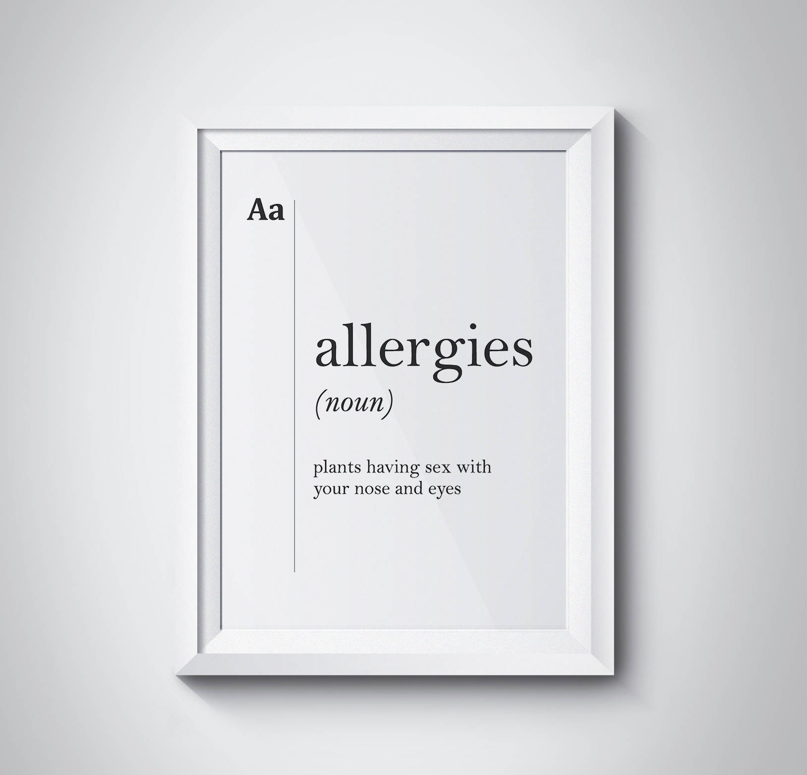 Allergies Funny Definition Poster Allergy Doctor Gift Minimalist ...