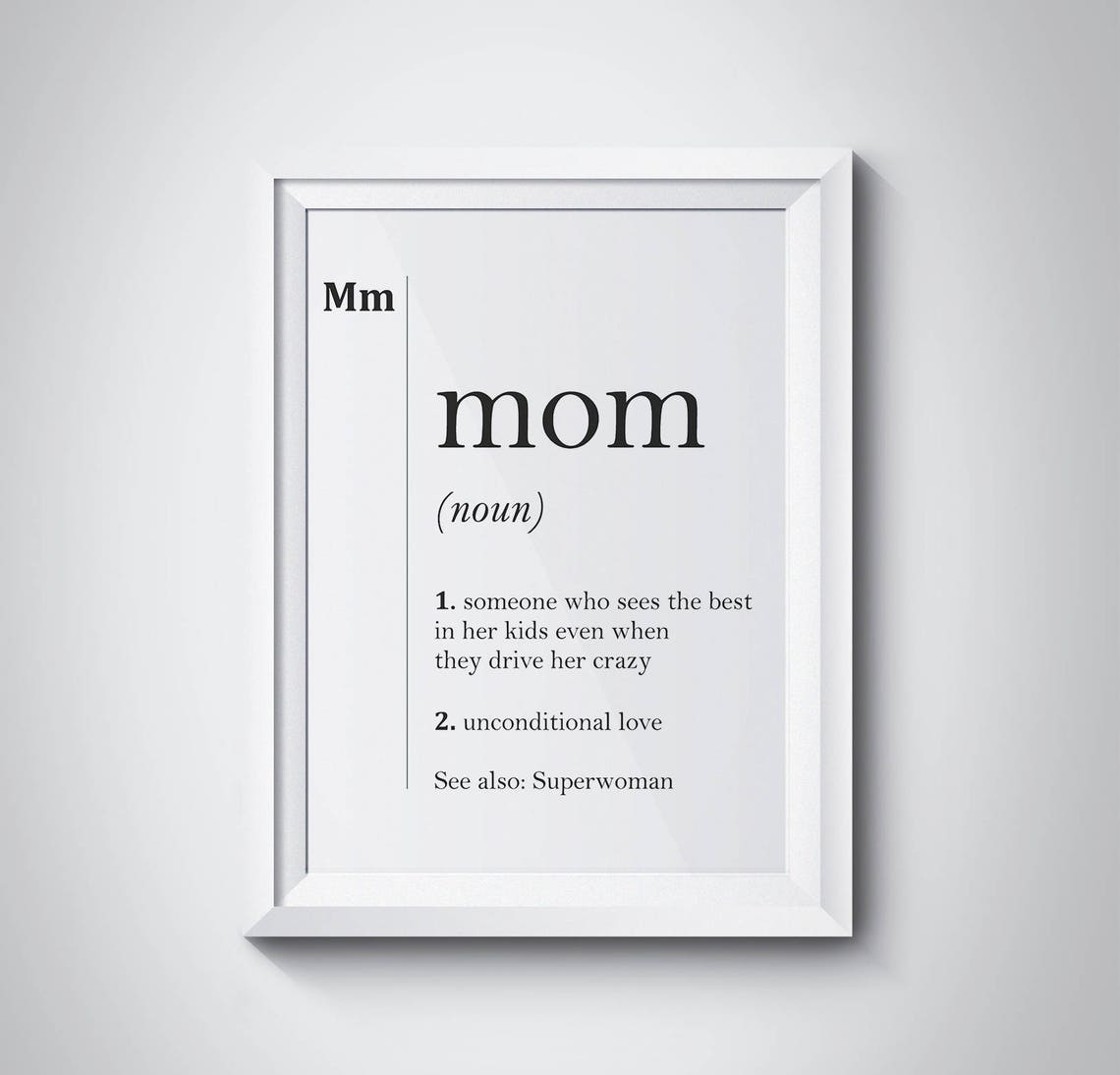 Mom Definition Print Mother Gift Mothers Day Gifts Parents Gift Family ...