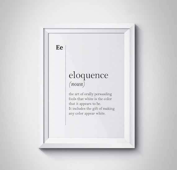Eloquence Definition Print Lawyer Gift Lawyer Office Decor | Etsy