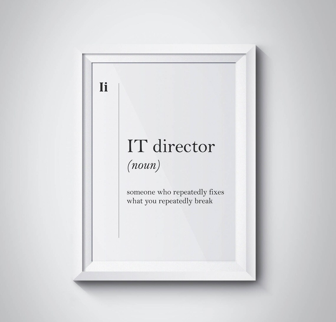 IT Director Definition IT Office Wall Decor Gift Coworker Gift New Job ...