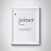 Joiner Definition Print Gift for Husband Workshop Decor Coworker New ...