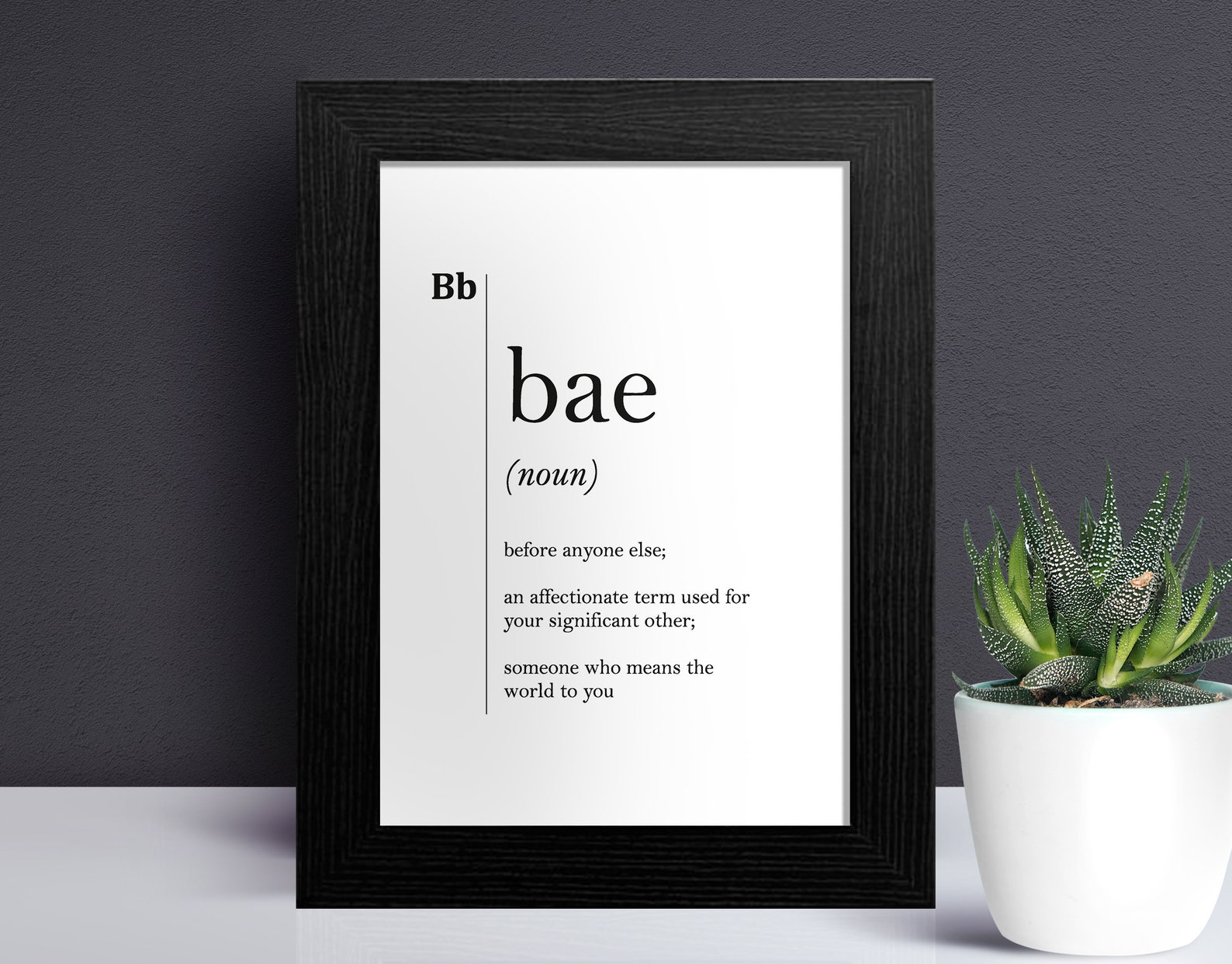 Bae Definition Print Boyfriend Girlfriend College Gift Dorm Home Decor ...