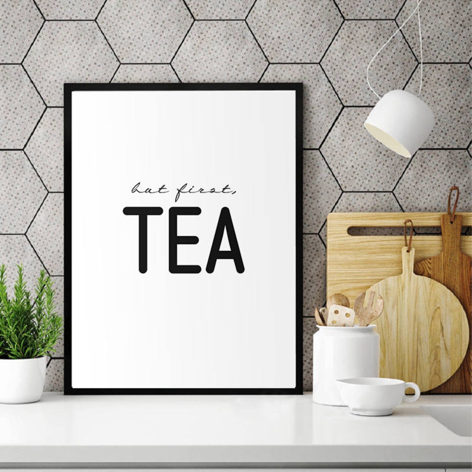 But First Tea Print Office Decor Tea Print Kitchen Printables Kitchen ...
