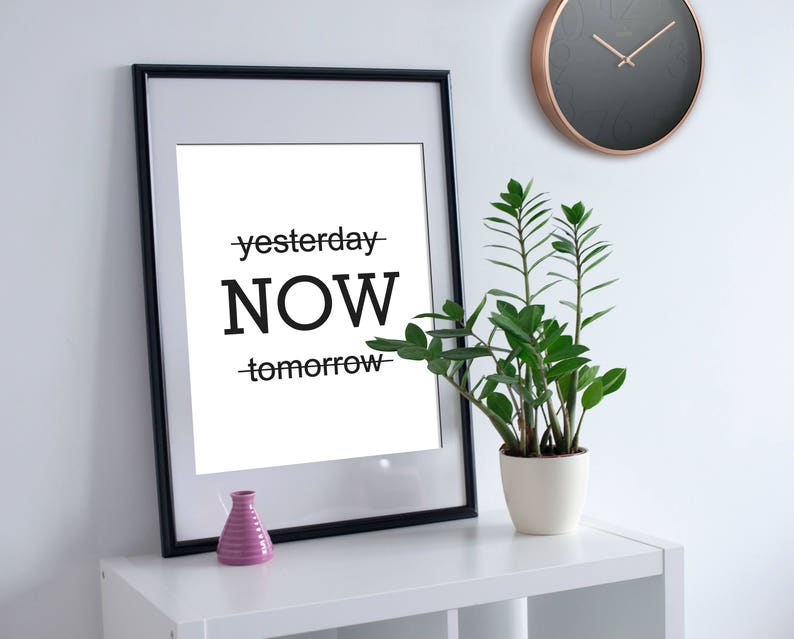 Yesterday Now Tomorrow Poster Time Management Print Office - Etsy