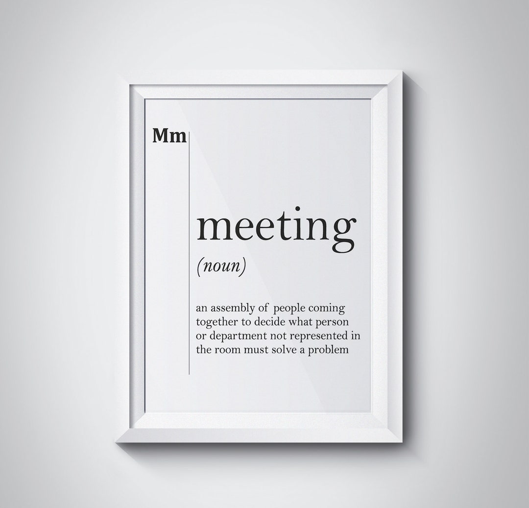 Meeting Definition Office Wall Decor Office Wall Art Boss Gift Idea ...