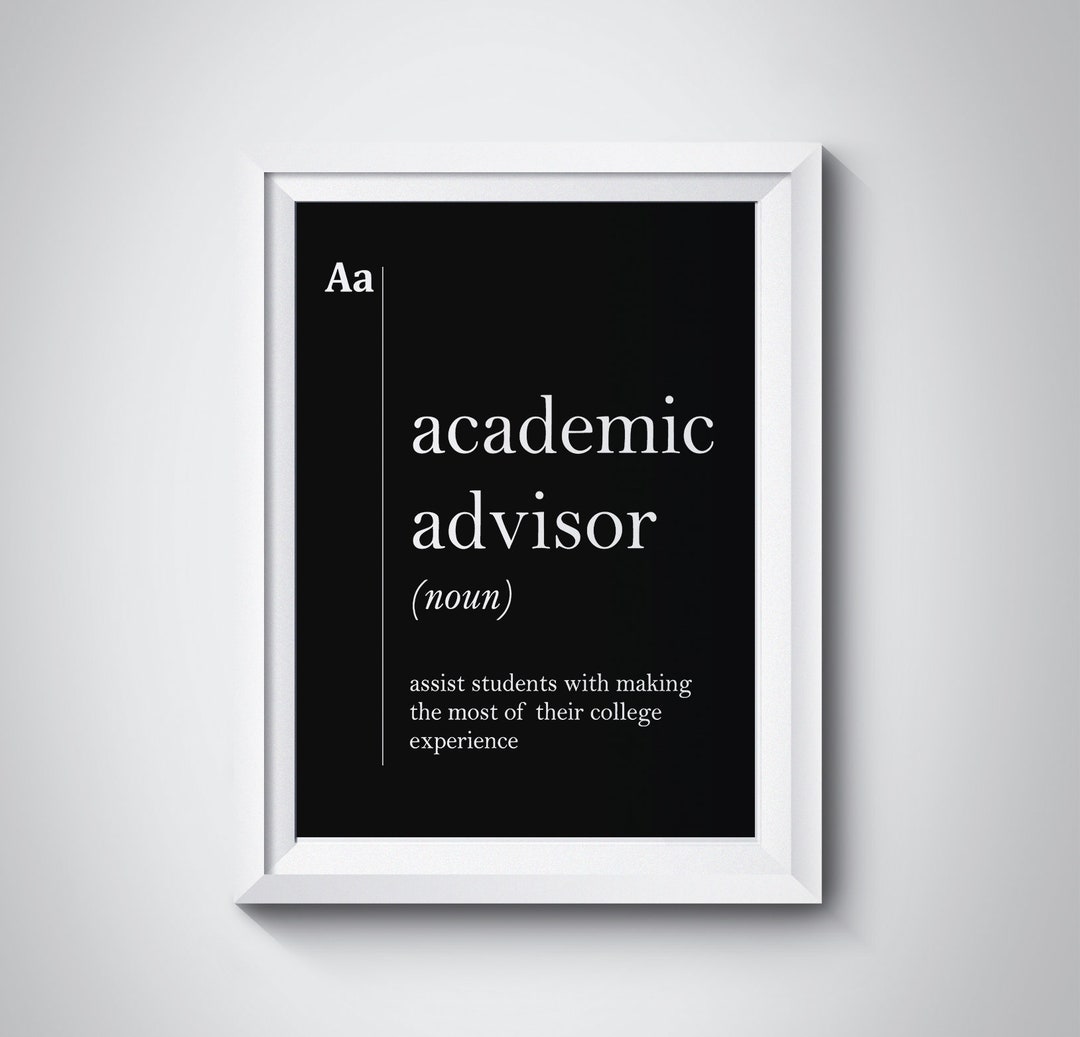 Academic Advisor Definition Print College Coworker Gift New Job Wall ...