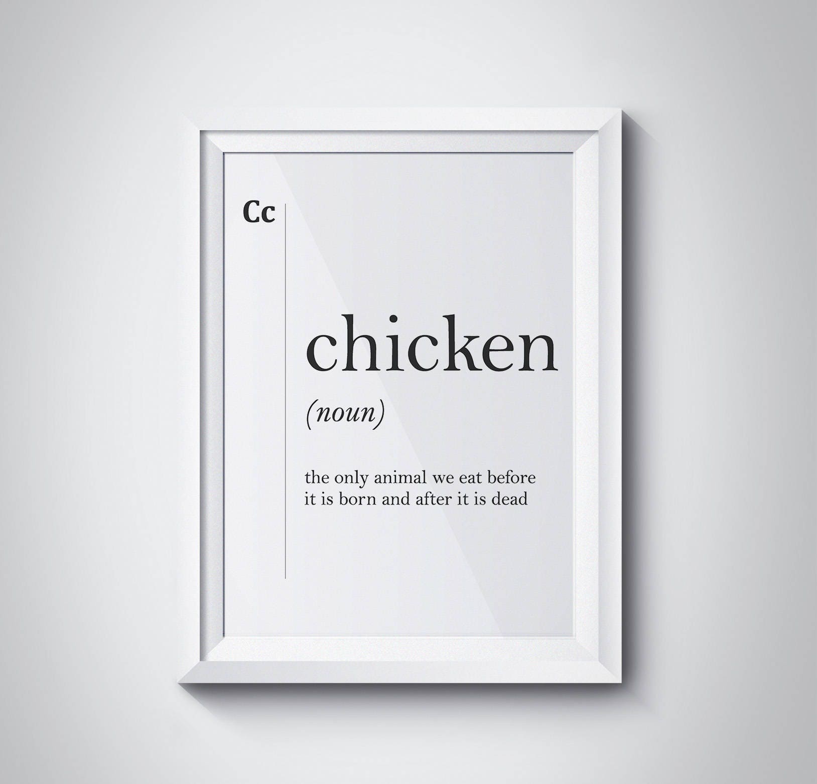 Chicken Definition Poster Kitchen Wall Decor Kitchen Wall Art Gift for ...