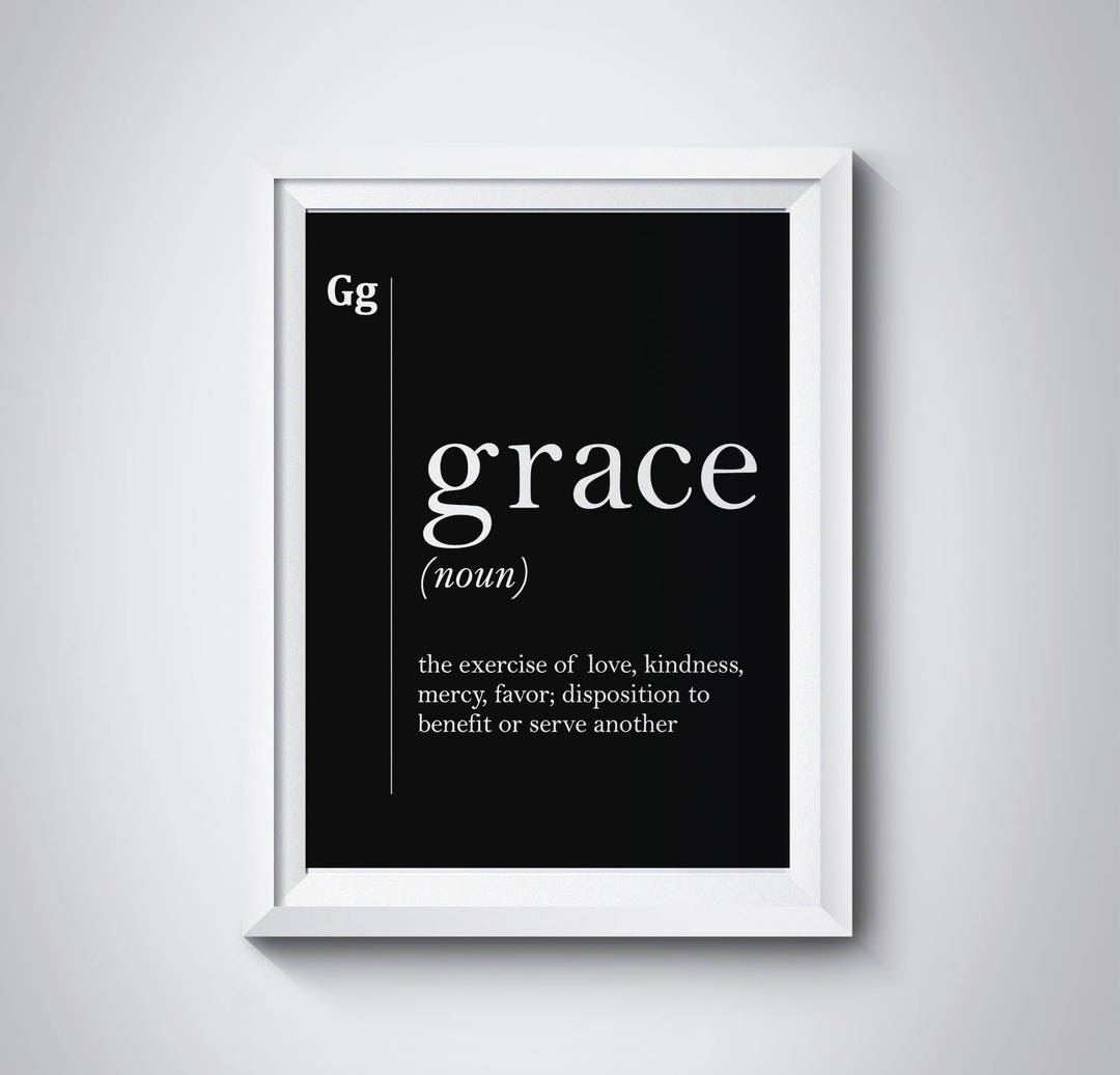 Grace Definition Grace Print Grace Art Modern Print Minimalism ...