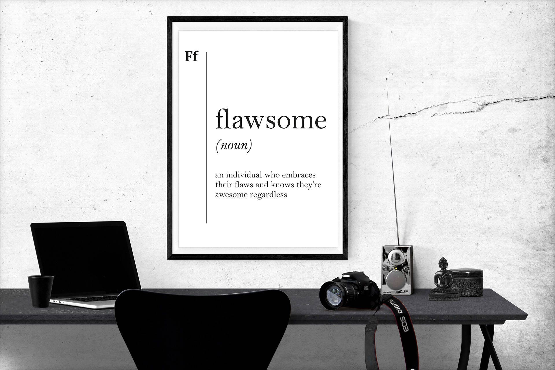 Flawsome Definition Print Romantic Wall Art Minimalist Wall Art Funny ...