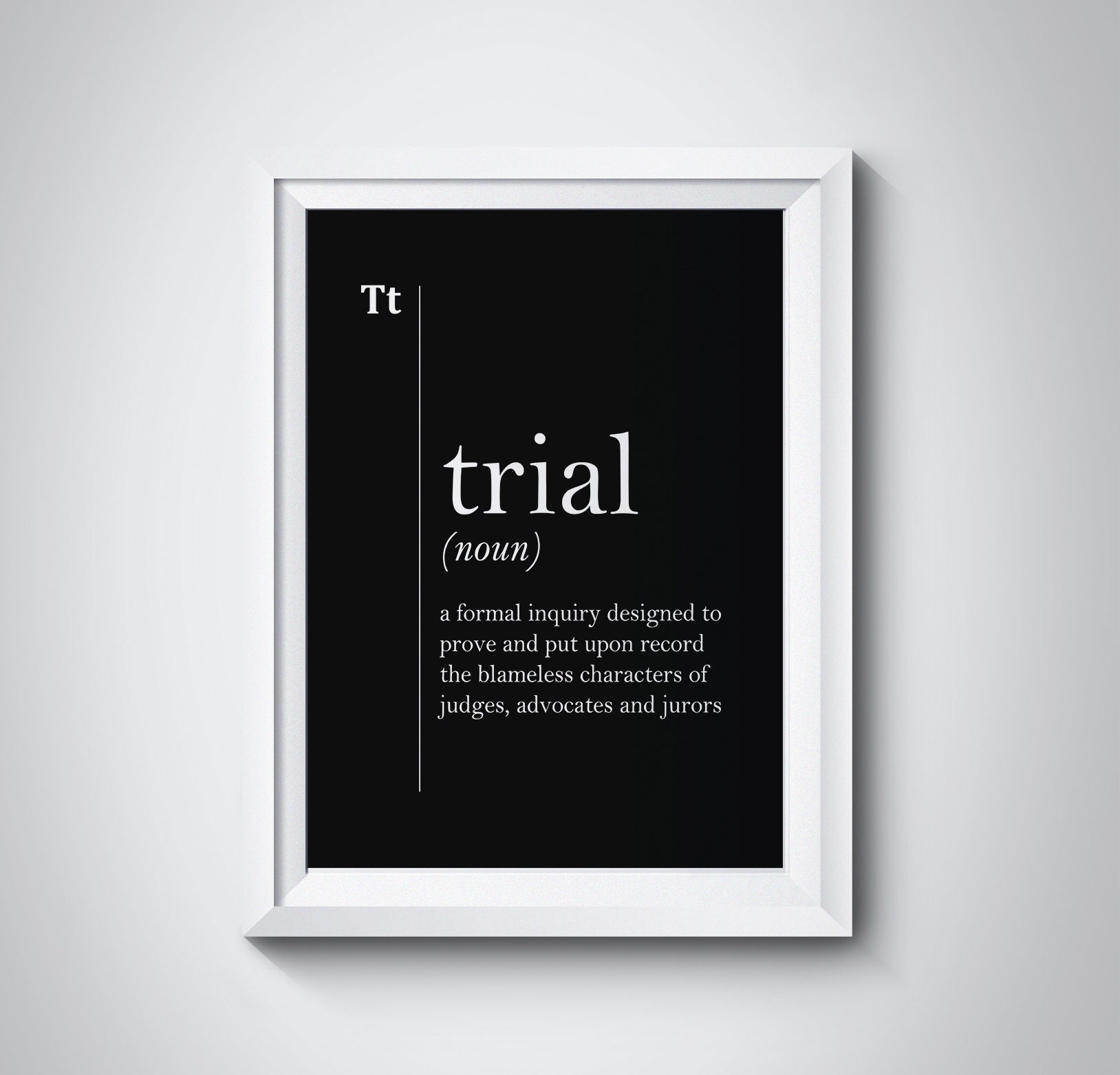 Trial Definition Print Law Art Lawyer Office Decor Funny - Etsy