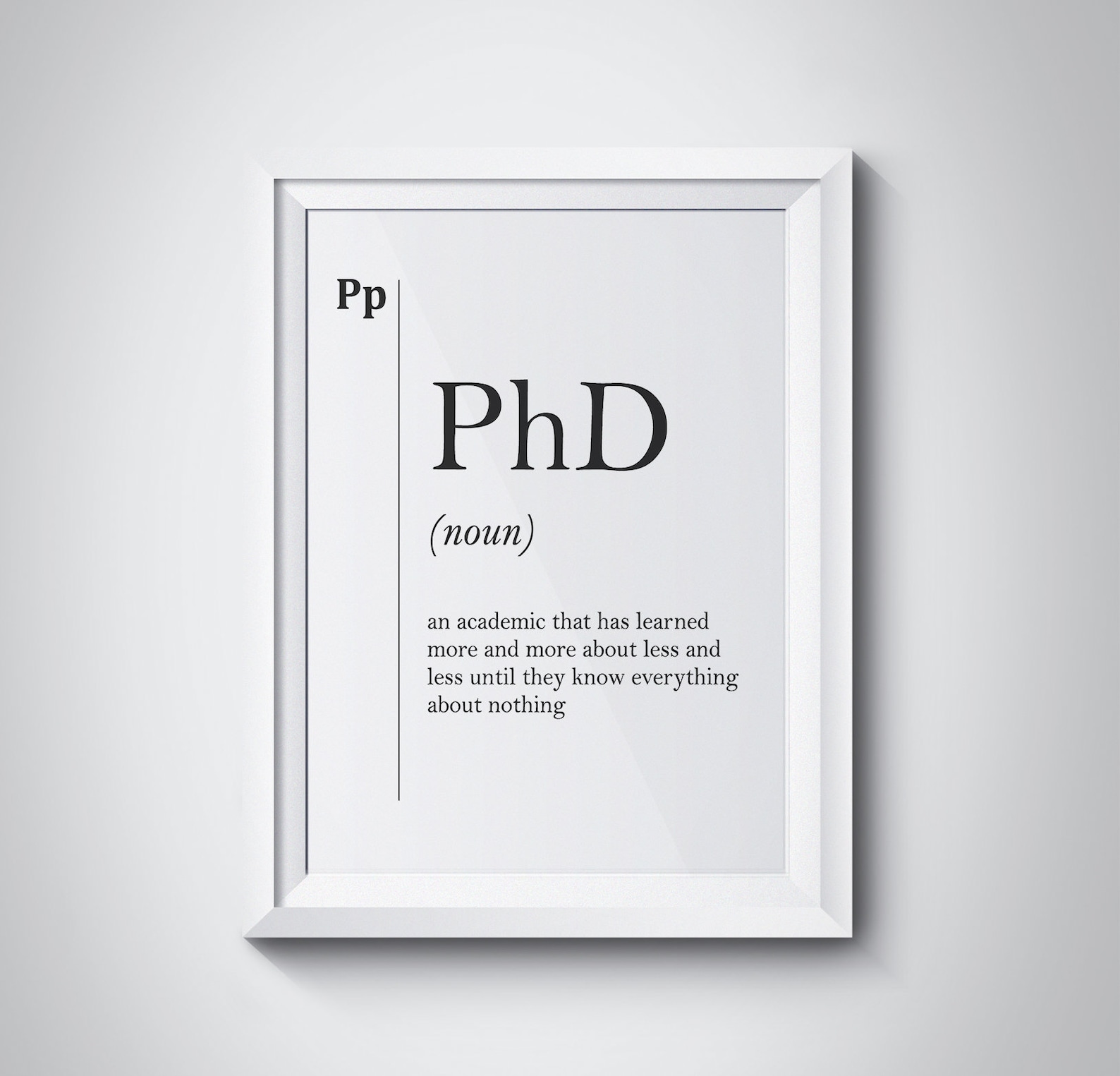 Phd Definition Print Phd Gift for Teacher Philosophy Funny Professions ...