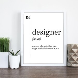 Designer Definition Print Gift for Artist Office Wall Art Workshop ...